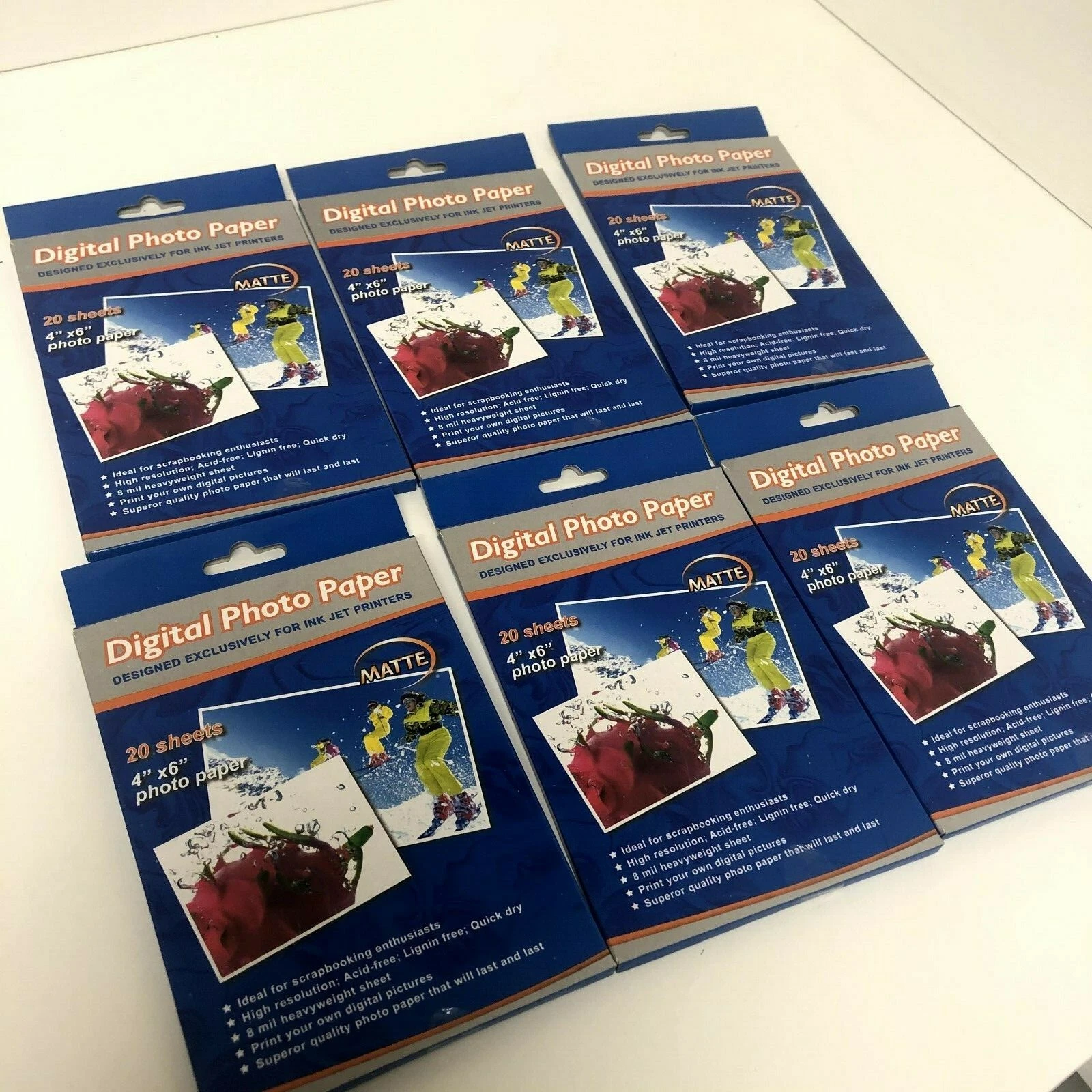 New Lot Of 6 Matte Digital Photo Paper 20 Sheets 4" X 6" 8Mil ...