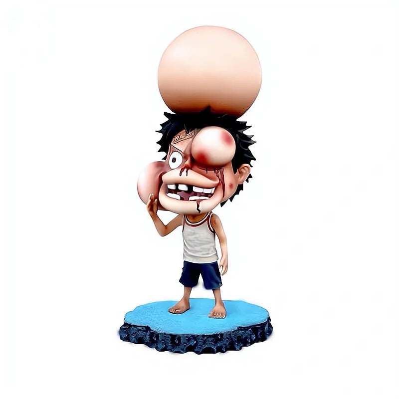 New Luffy (Face Swollen B Ver) Character Anime Model Statue Toy Action ...