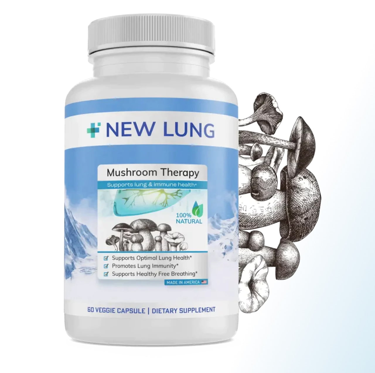New Lung® Mushroom Immune Aid and Lung Health Immunity - Immune System ...