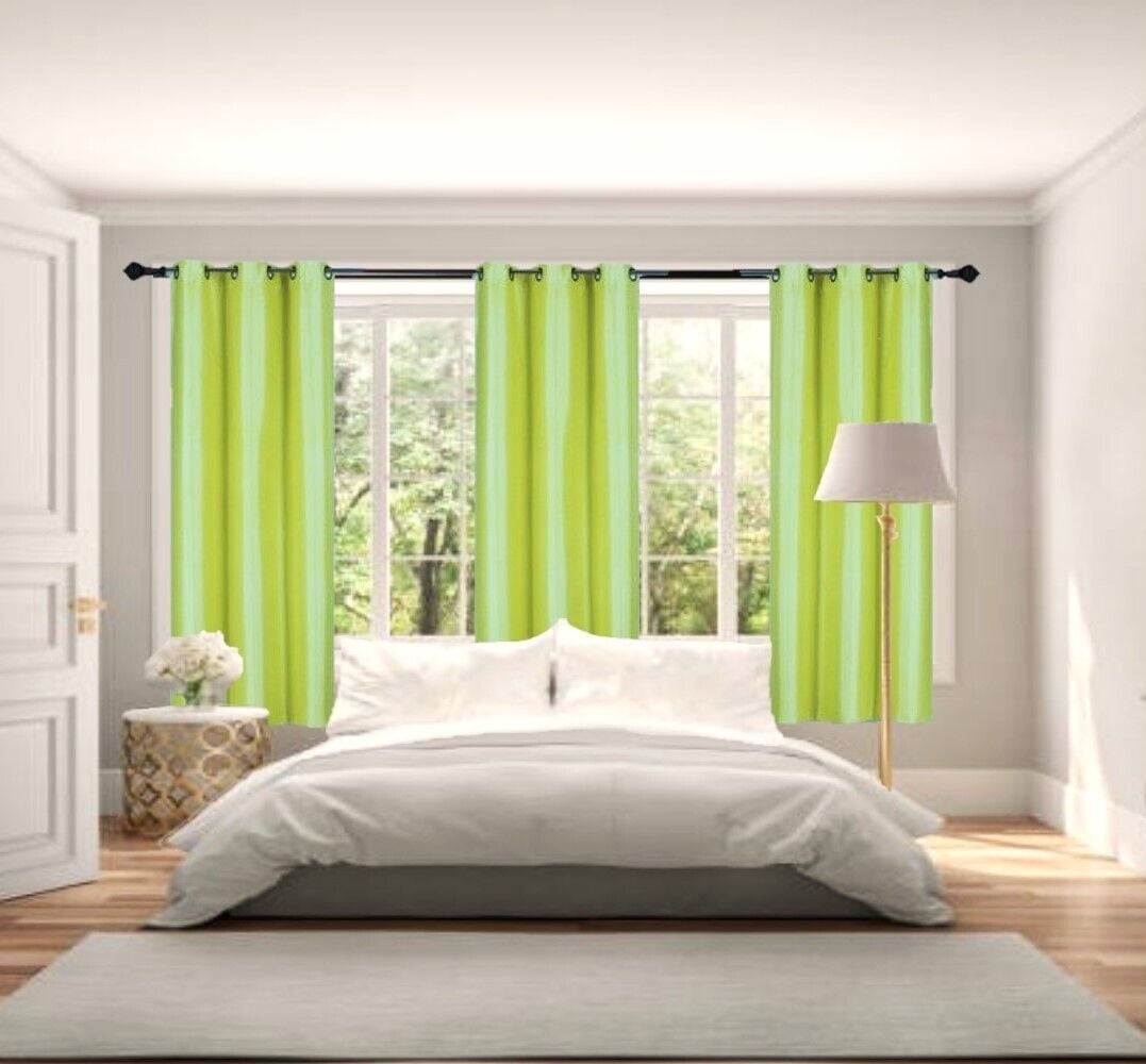 New Luxury Curtain Set of 2pc Panels Adam Yellow Color 100% Privacy ...