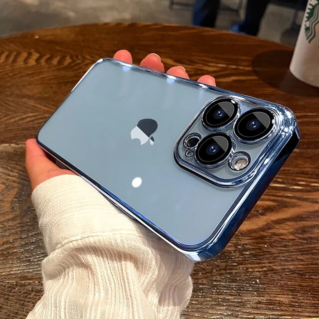 New Luxury Plating Clear Phone Case For iPhone 15 14 13 11 12 Pro Max ...