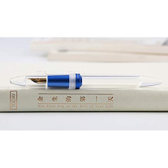 New M2 Fountain Pen Extra Fine Nib, Metallic Blue, Eye Dropper Filling ...