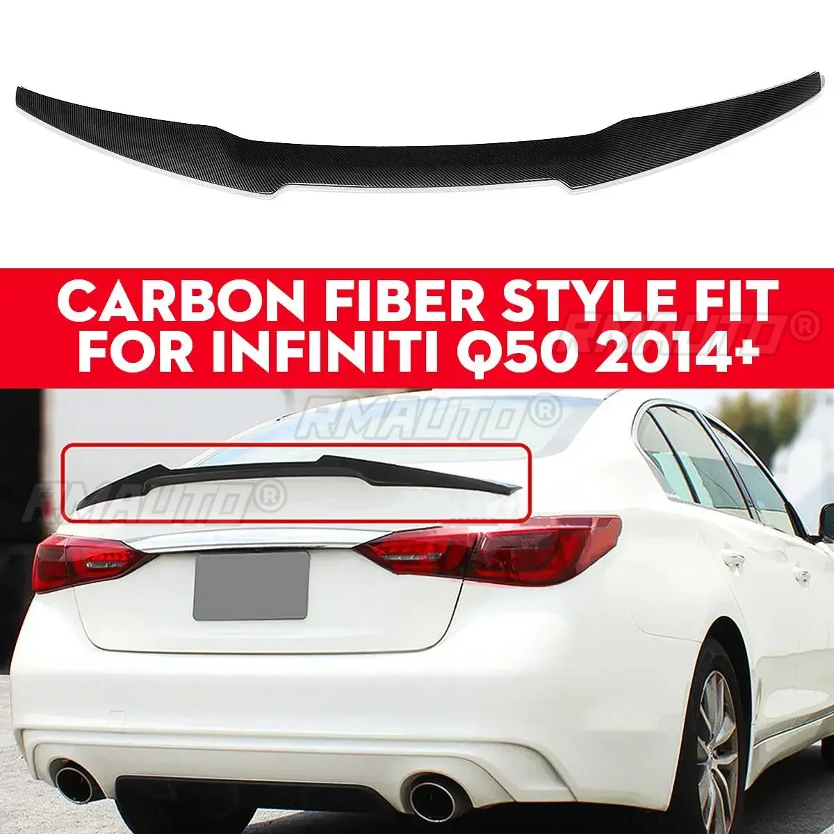 New M4 Look Q50 Rear Wing Lip Car Rear Trunk Boot Lip Wing Lid ...