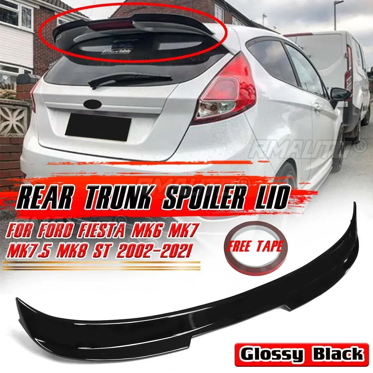 New MK7 MK7.5 Car Rear Wing Trunk Lip FOR FORD FOR FIESTA MK7 MK7.5 All Modles 2008-2018 Rear ...