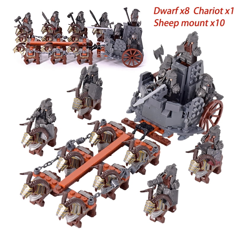 New MOC LOTR Soldier Dwarf Army Figures Armor Guard Warrior Medieval ...