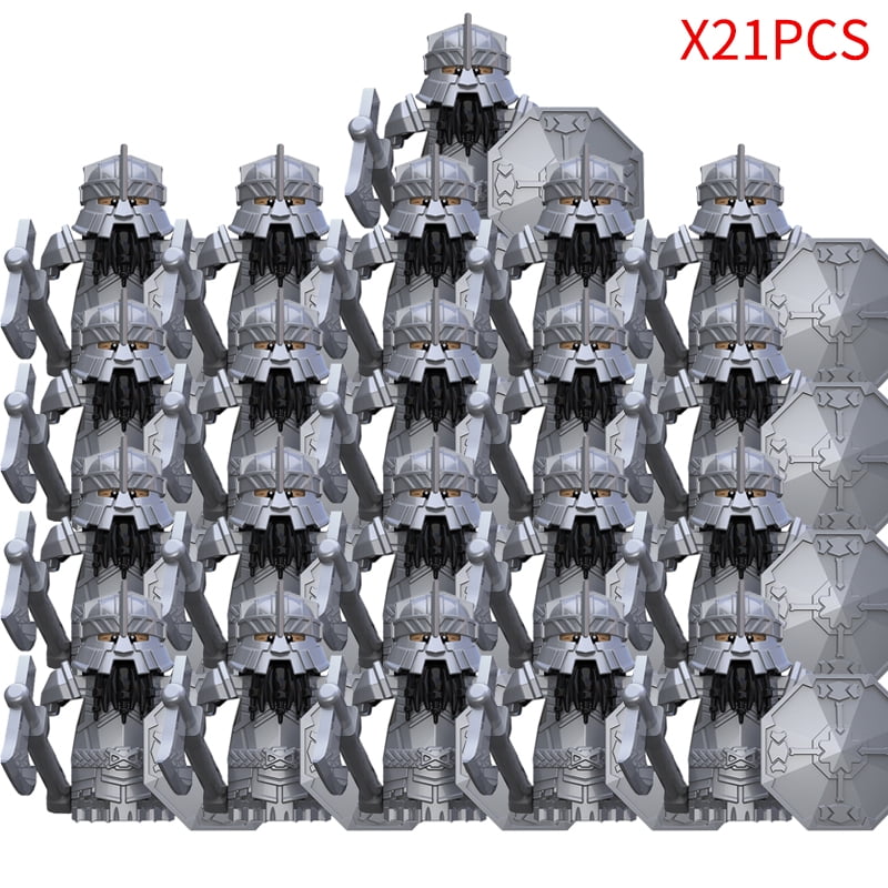 New MOC LOTR Soldier Dwarf Army Figures Armor Guard Warrior Medieval ...