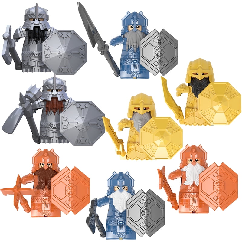 New MOC LOTR Soldier Dwarf Army Figures Armor Guard Warrior Medieval ...