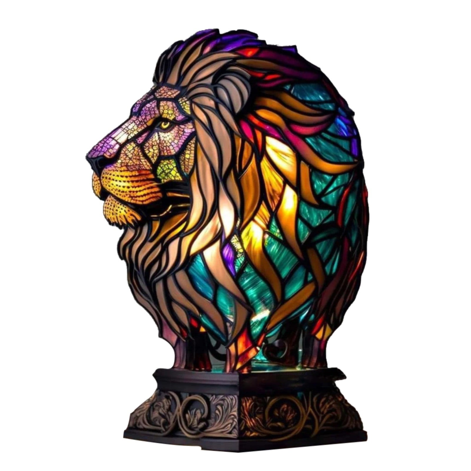 New Magical Animals Led Bull Headlamp Resin Statue Creative Lighting ...