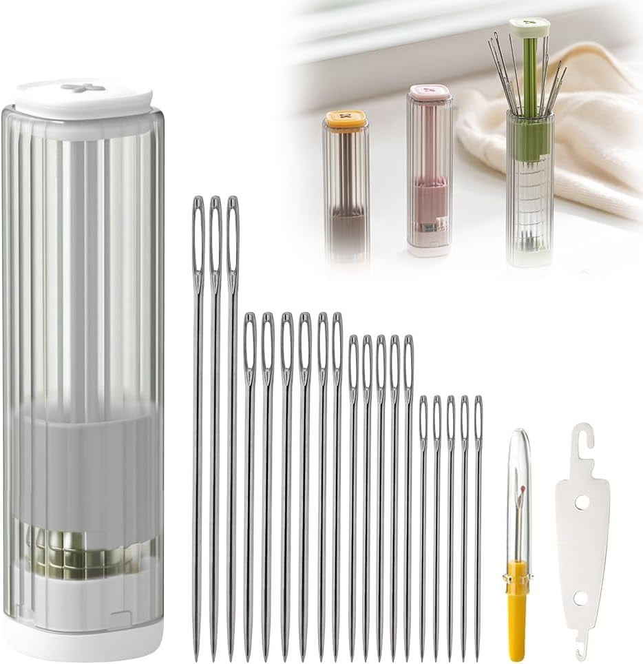 New Magnetic Needle Case with Sewing Needles, Threader & Unthreader ...