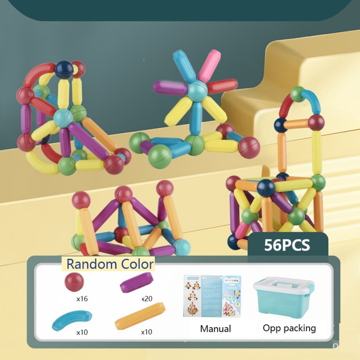 New Magnetic Roundels Sticks Building Blocks- Magnetic Toys for Kids ...