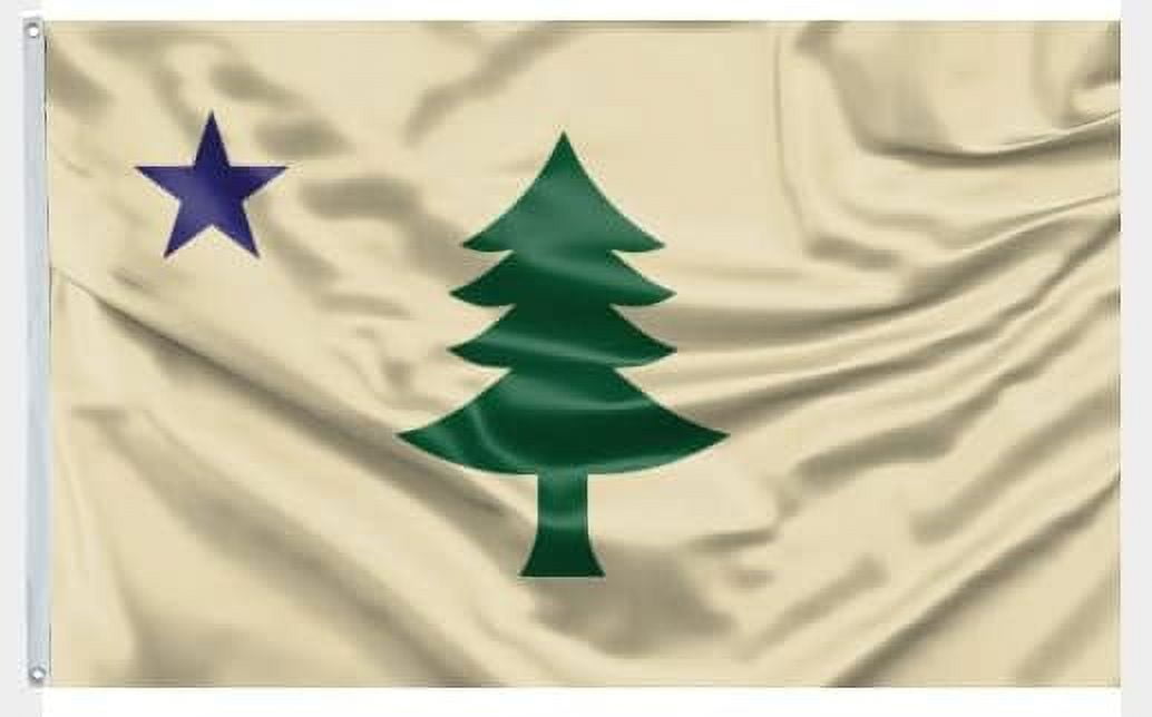 New Maine Historic 1900 Flag PINE TREE AND STAR flags 3x5 Ft Vivid ...
