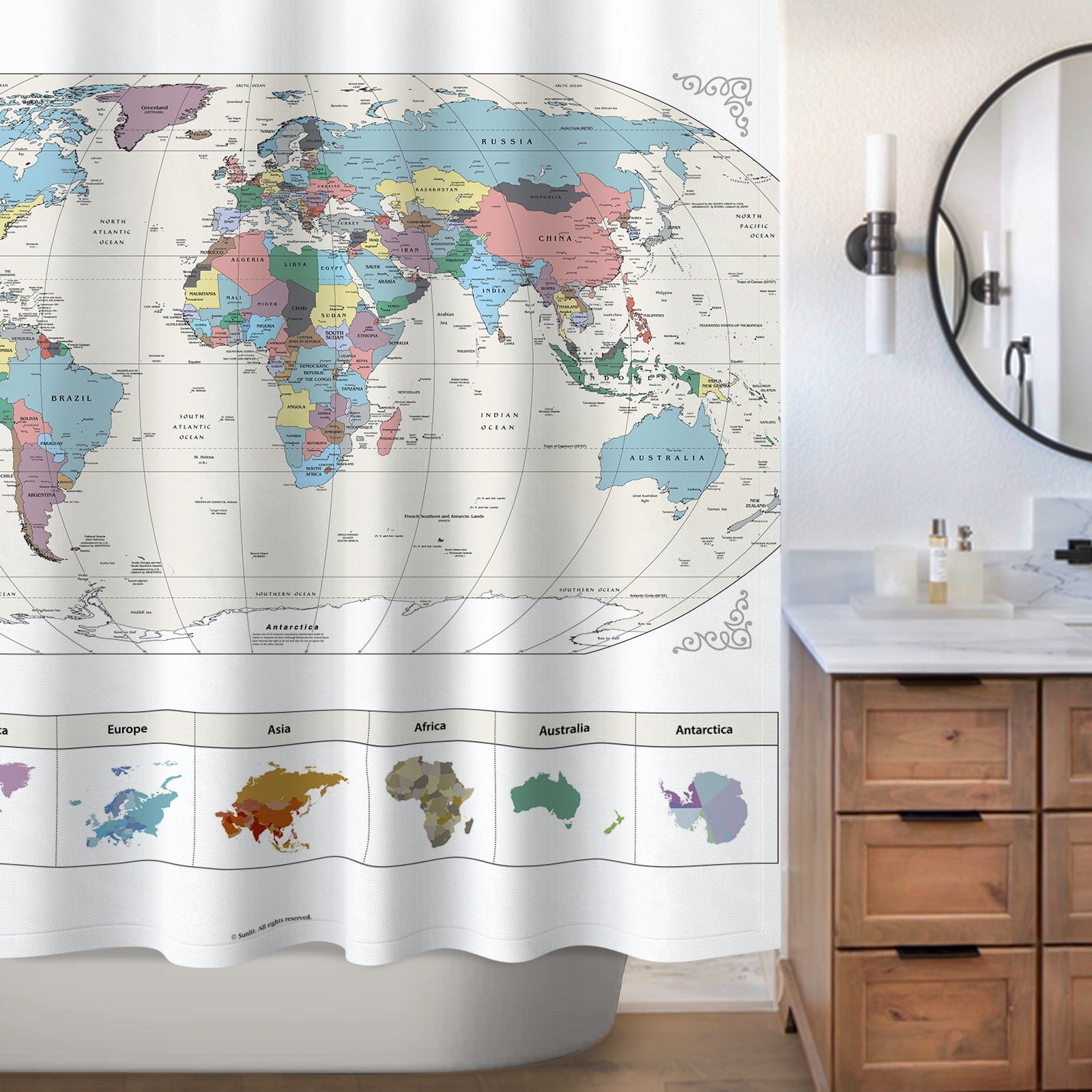 Map The World Shower Curtain