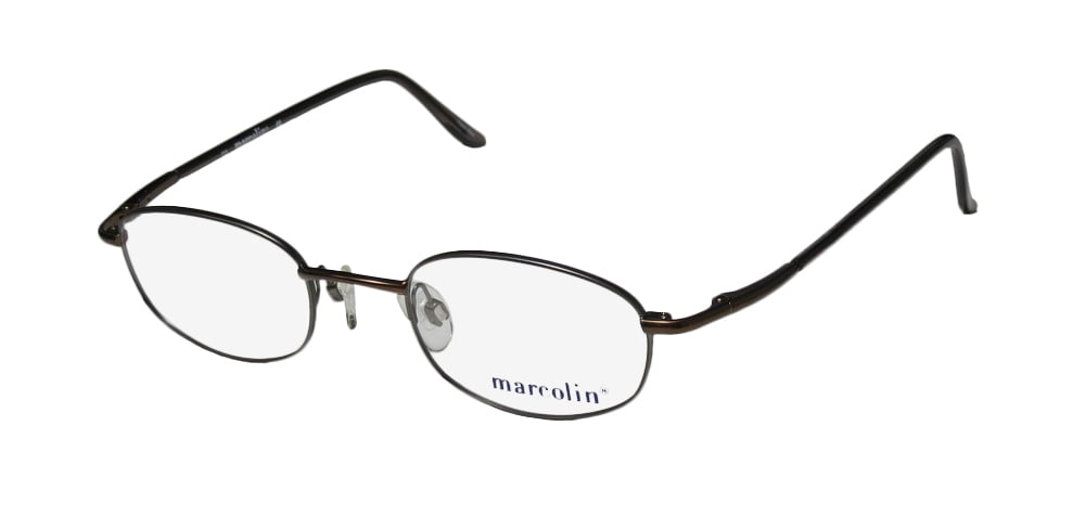 New Marcolin 6722 Mens/Womens Designer Full-Rim Dark Brown Classic ...