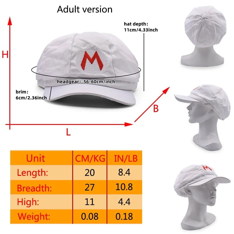 New Mario Luigi Plush Hat Cappy Mushroom Cap Cute Pink Sunscreen Cap ...