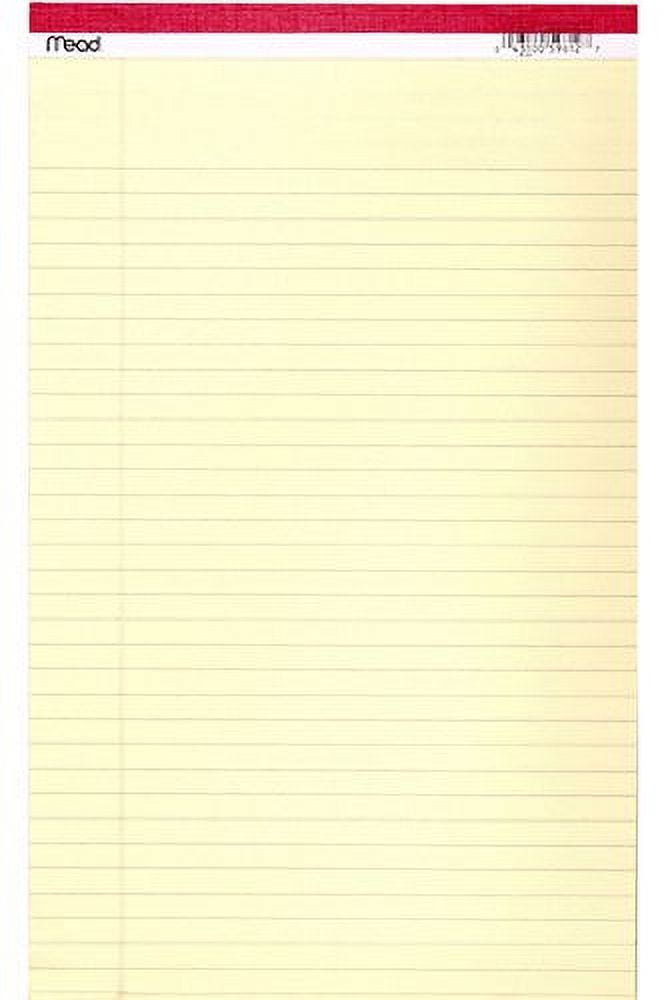 New Mead 59612 Perforated Yellow Legal Pad, 8-1/2" x 14", 50 Count ...