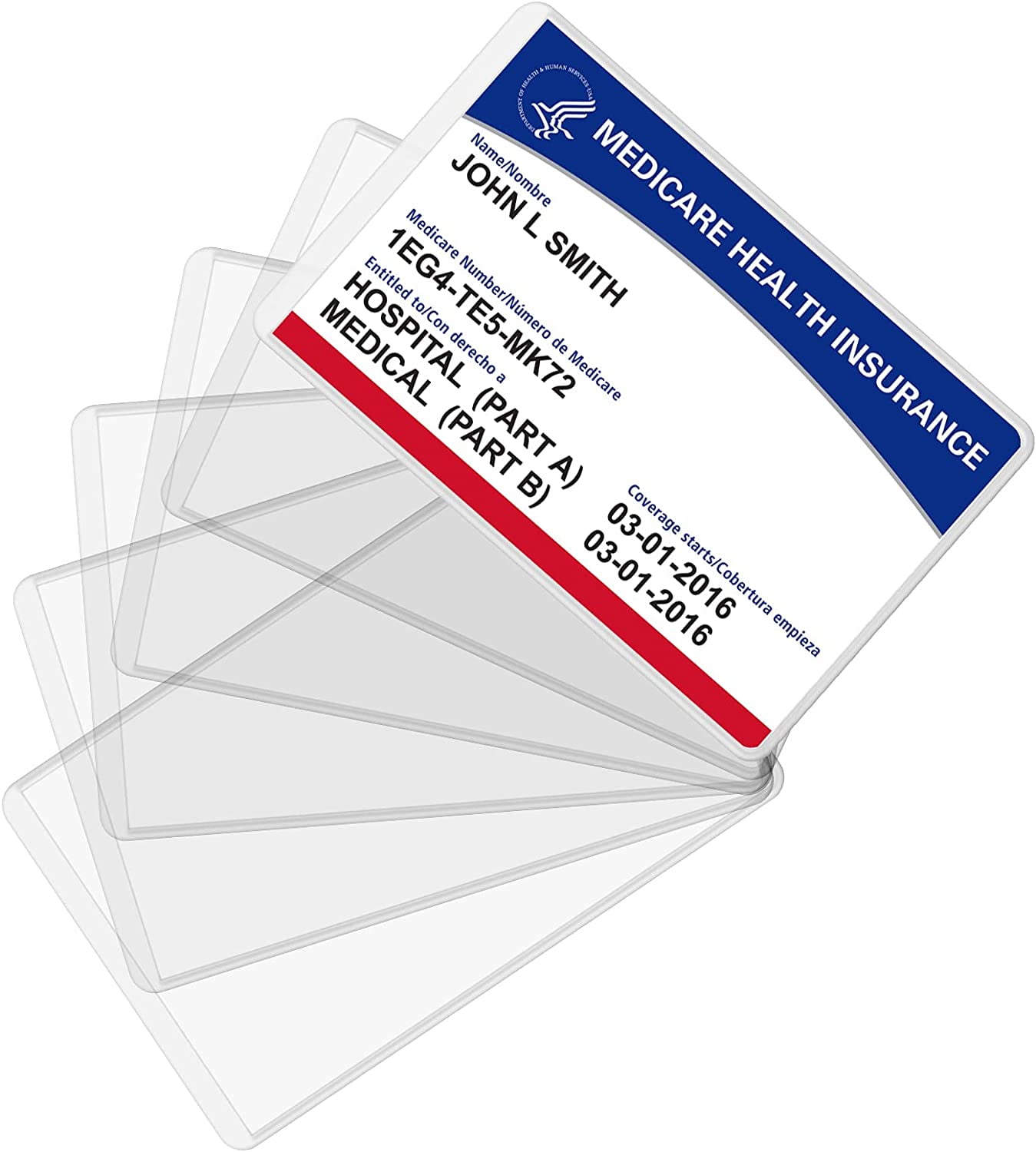 New Medicare Card Protector, 6 Pack Plastic Card Holder for Wallet ...