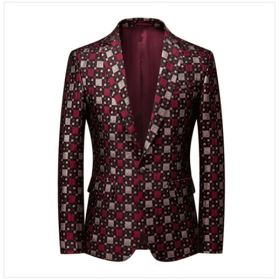New Men Luxury Jacquard Suit Jacket Classic Black Business Social ...