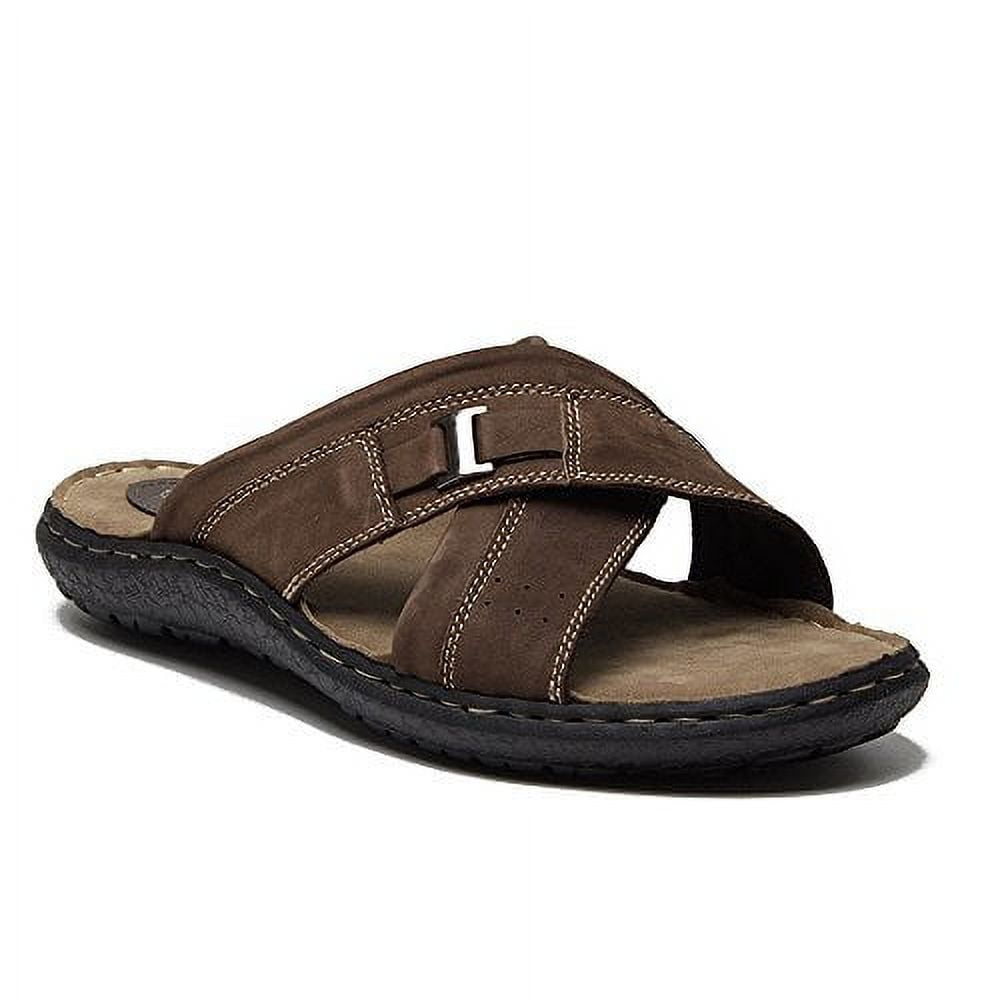 New Men's Alaska-04 Comfort Cross Over Leather Straps Slip On Slide ...