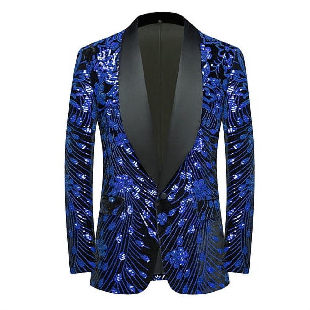 New Men's Luxurious Sequin Suit Jacket Green / Purple / Blue / Gold ...