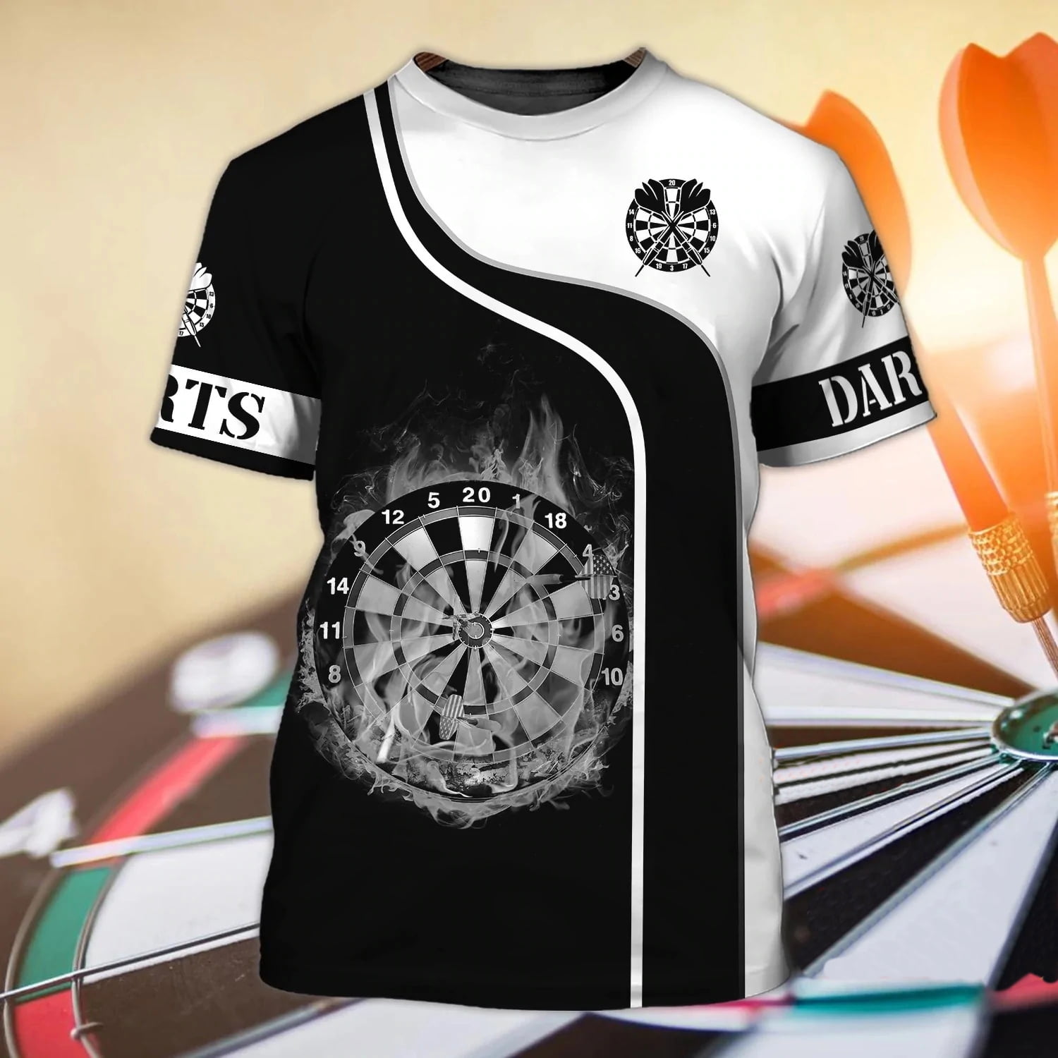 New Men's Personality Darts HD 3D Printed T-shirt Custom Short Sleeve ...