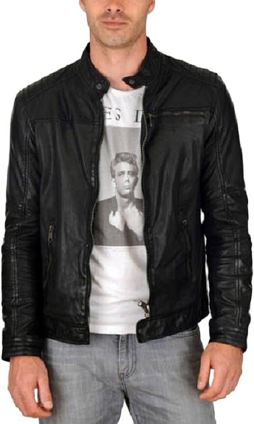New Mens Leather Jacket Slim fit Biker Motorcycle Genuine lambskin ...