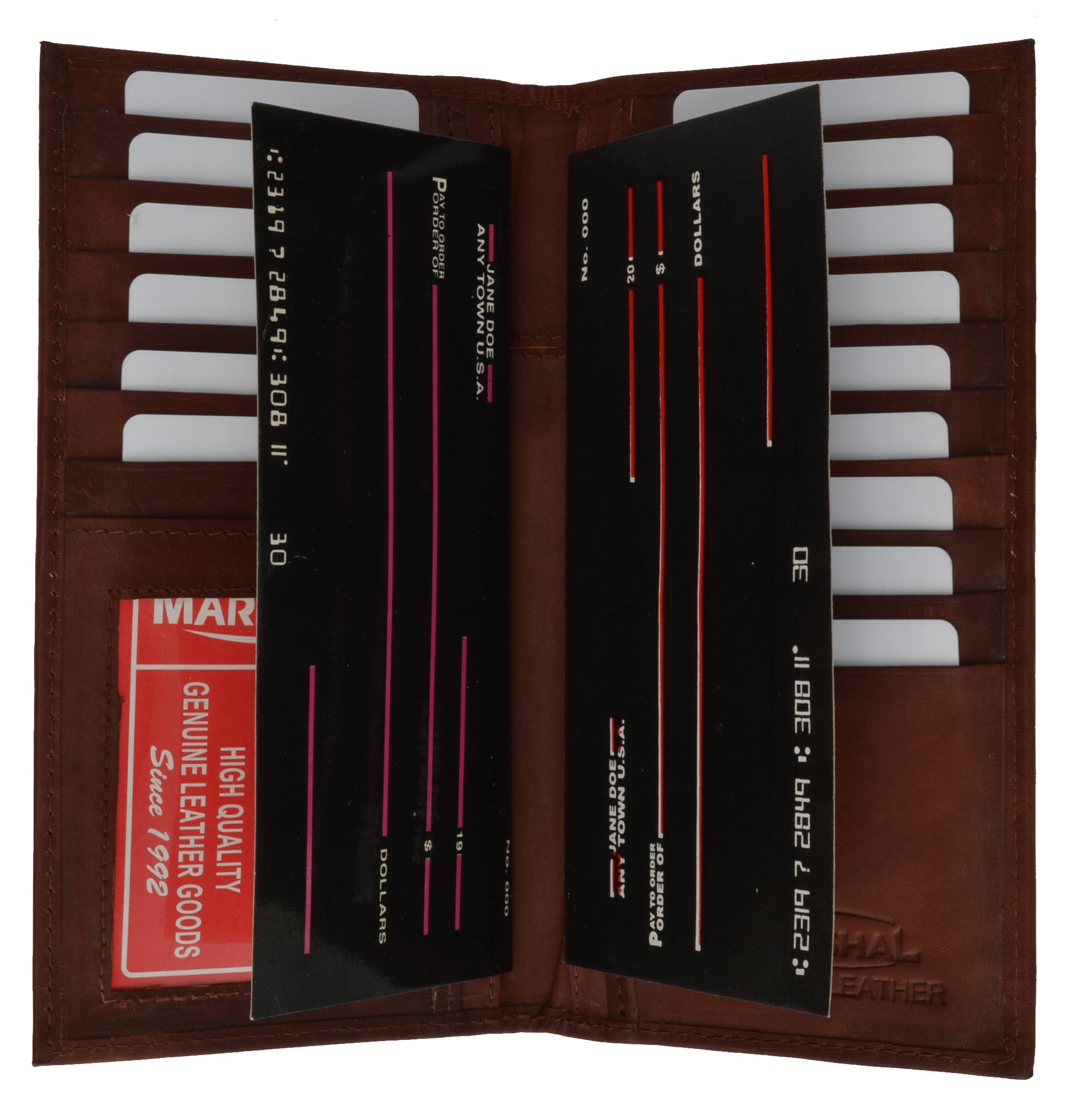 New Mens Leather Long Wallet Pockets ID Card Clutch Bifold Purse 1528 ...