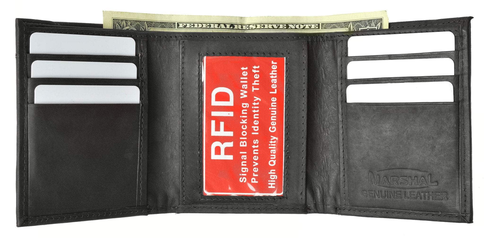 New Mens Trifold Leather Wallet RFID Blocking RFID 55 (C) - Walmart.com