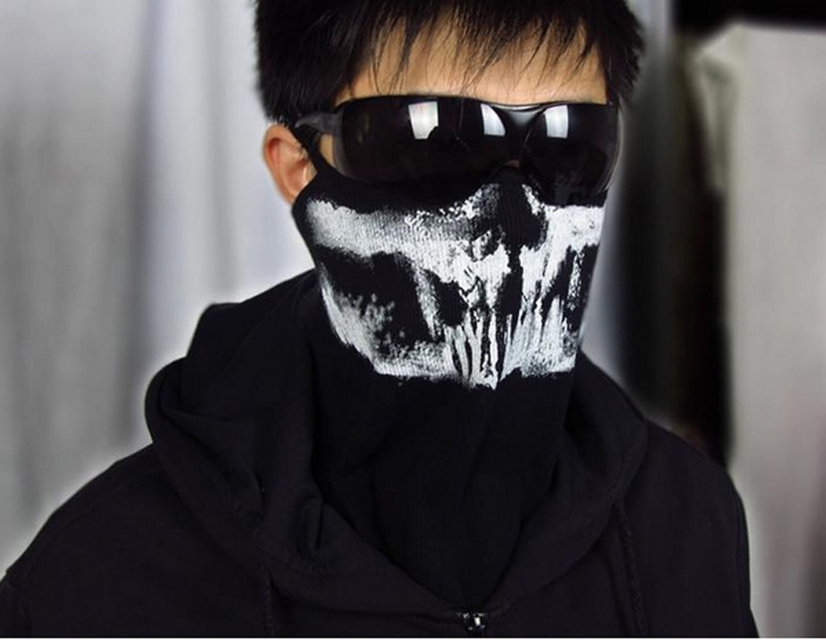 New Merrick Black Ghost Skull Balaclava Ski Hood Cycling Skateboard ...