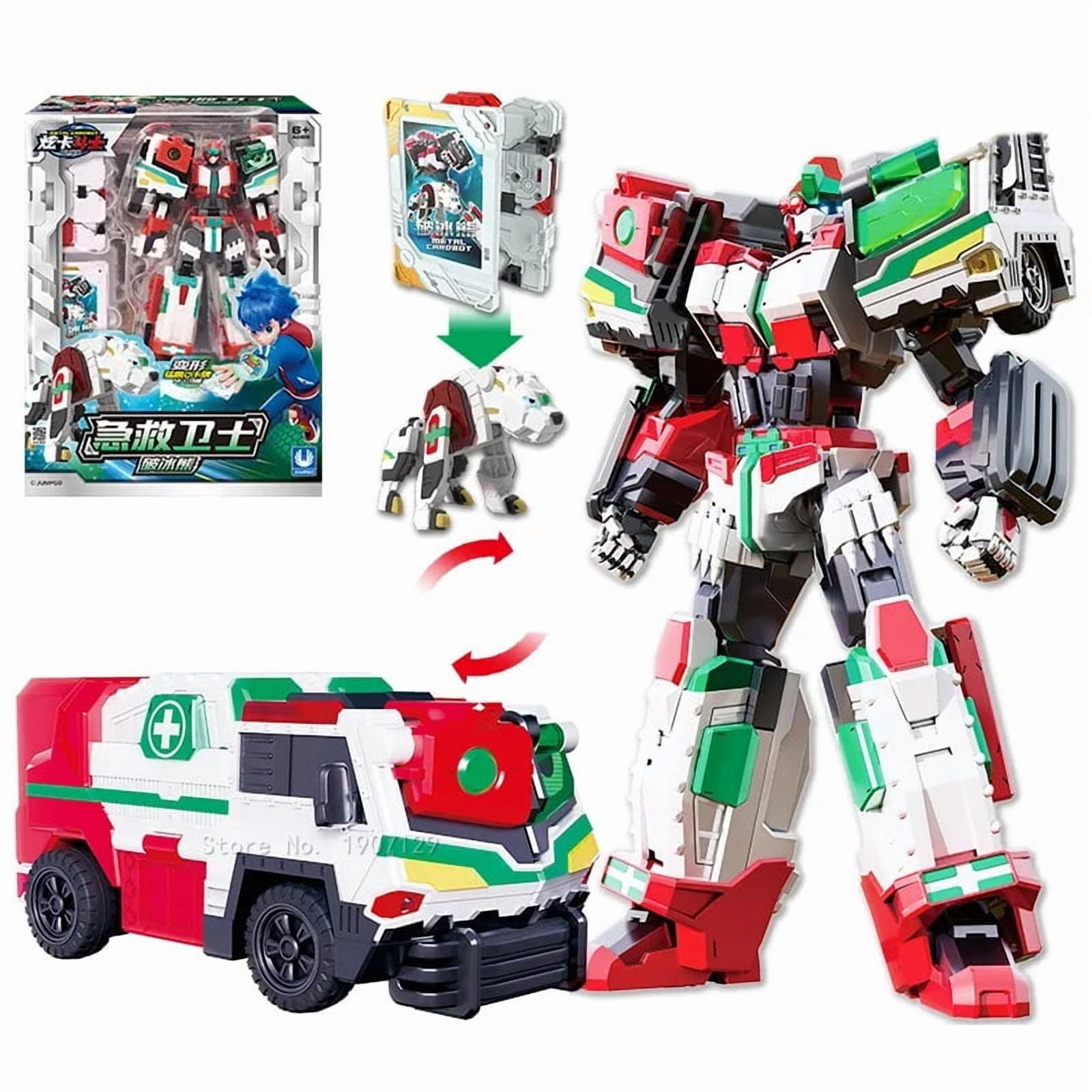 New Metal Cardbot Transforming Car to Robot Action Figures BLUE COP S ...