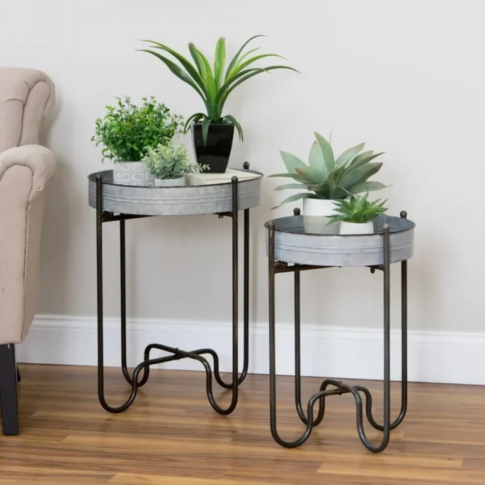 New Metal Planter Tables (Set of 2) Plant Stands Plant Shelves ...