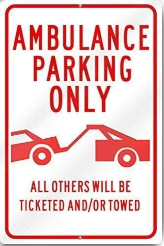 New Metal Sign Aluminum Sign Ambulance Parking Only for Outdoor ...