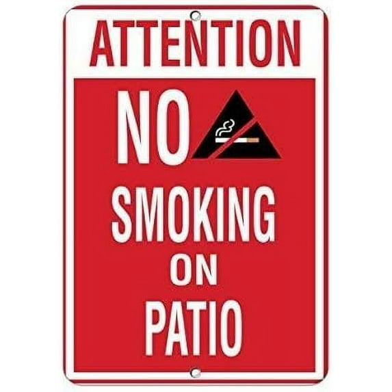 New Metal Sign Aluminum Sign Attention No Smoking On Patio Activity ...