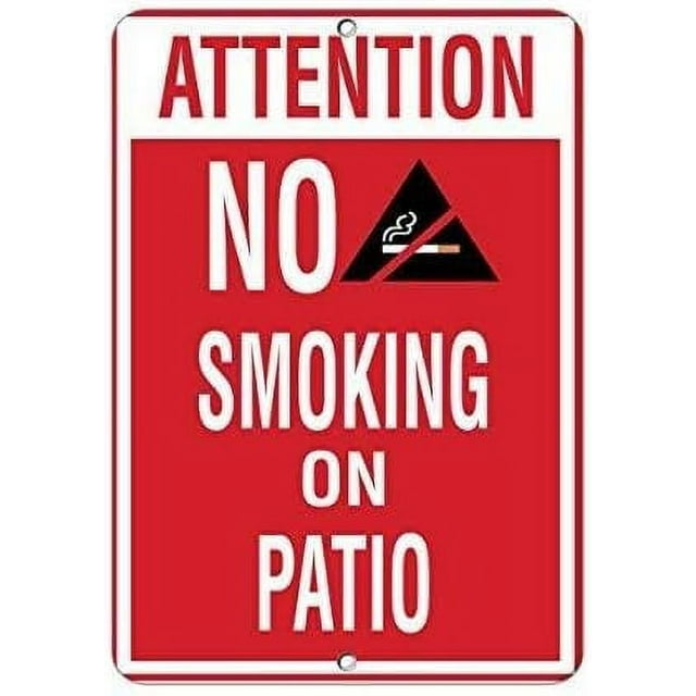 New Metal Sign Aluminum Sign Attention No Smoking On Patio Activity ...
