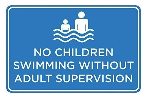 New Metal Sign Aluminum Sign No Children Swimming Without Adult ...