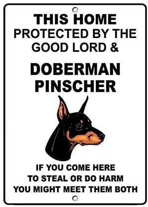 New Metal Sign Aluminum Sign Doberman Pinscher Dog Home Protected by ...