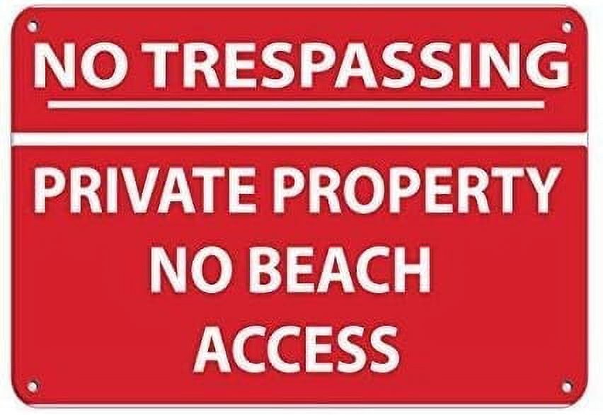 New Metal Sign Aluminum Sign No Trespassing Private Property No Beach ...