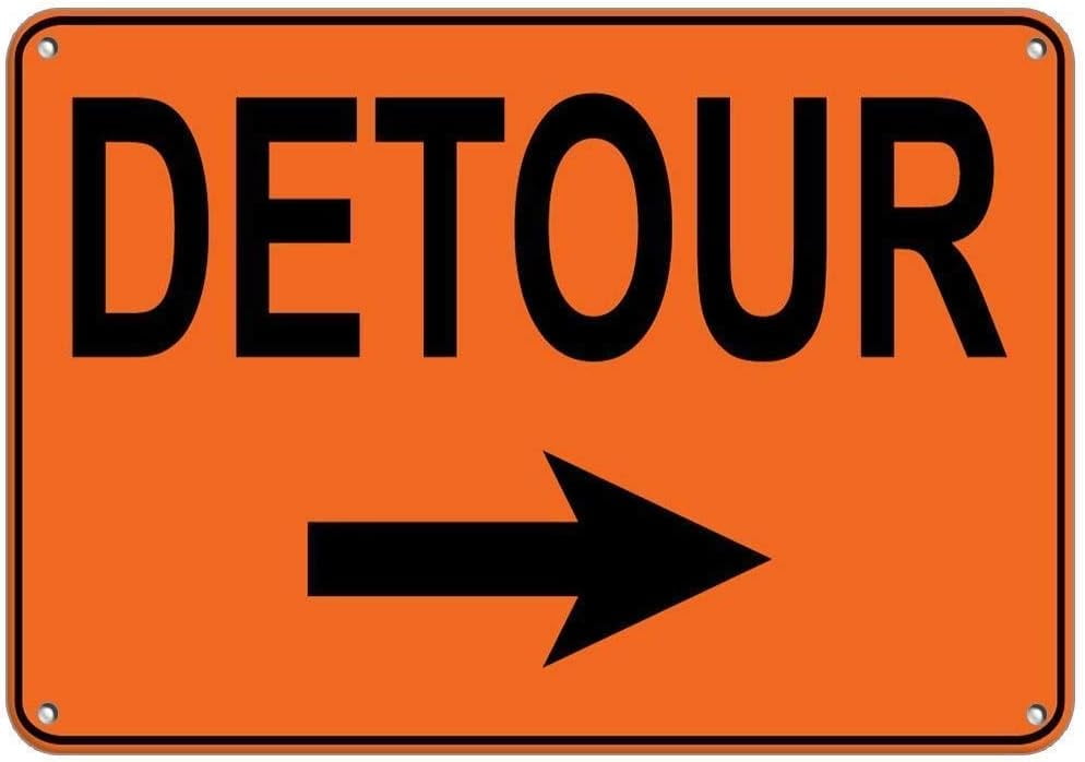 New Metal Sign Aluminum Sign Right Arrow Detour Traffic Sign Room ...