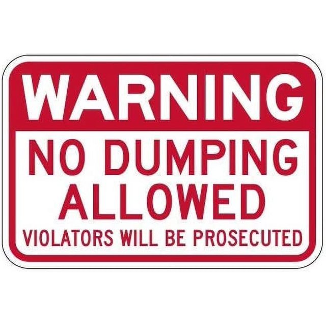 New Metal Sign Aluminum Sign Warning No Dumping Allowed Sign Red for ...