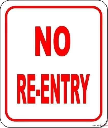 New Metal Tin Sign|No Re-entry Outdoor Sign Decor Novelty Art Sign ...