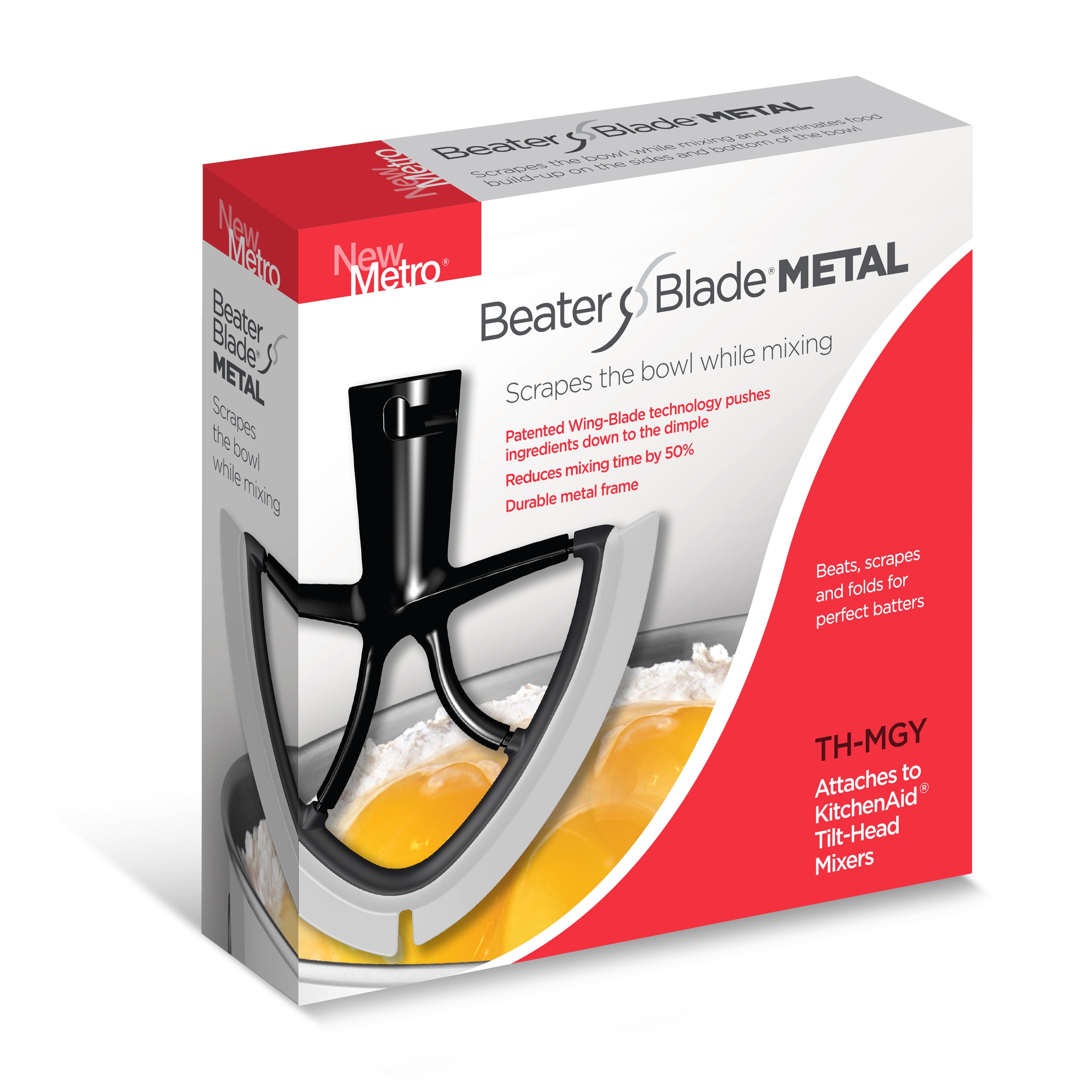 New Metro Design TH-MGY Metal Beater Blade, works with KitchenAid 4.5-5 ...