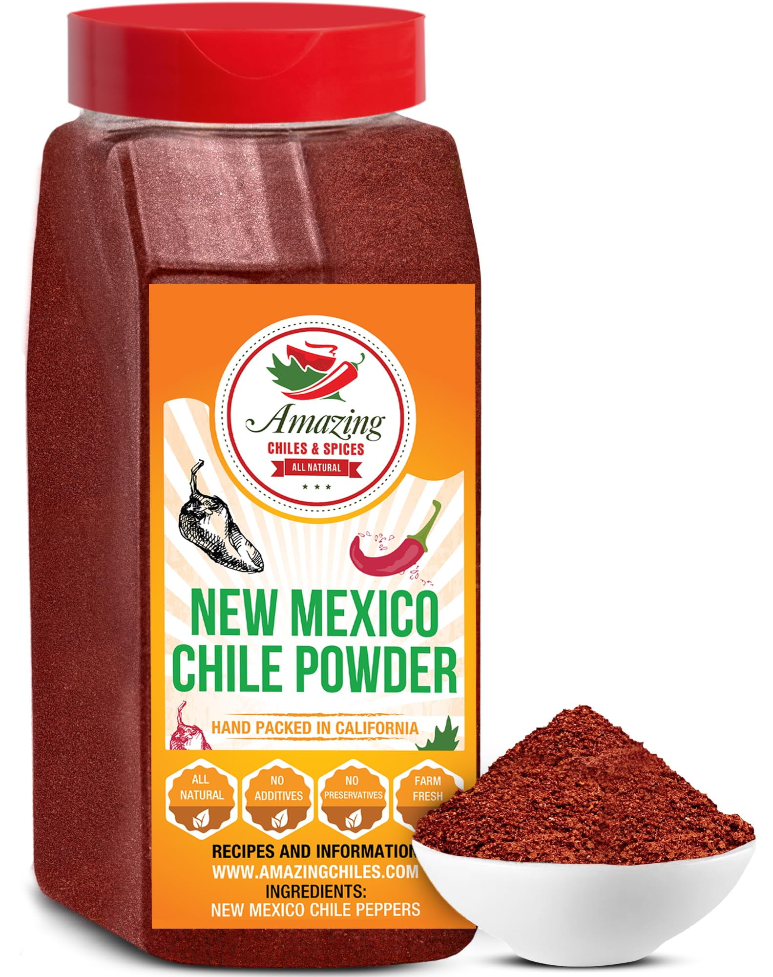 New Mexico Chili Powder KEF16 1 LB (16oz) - Natural and Premium. Use ...