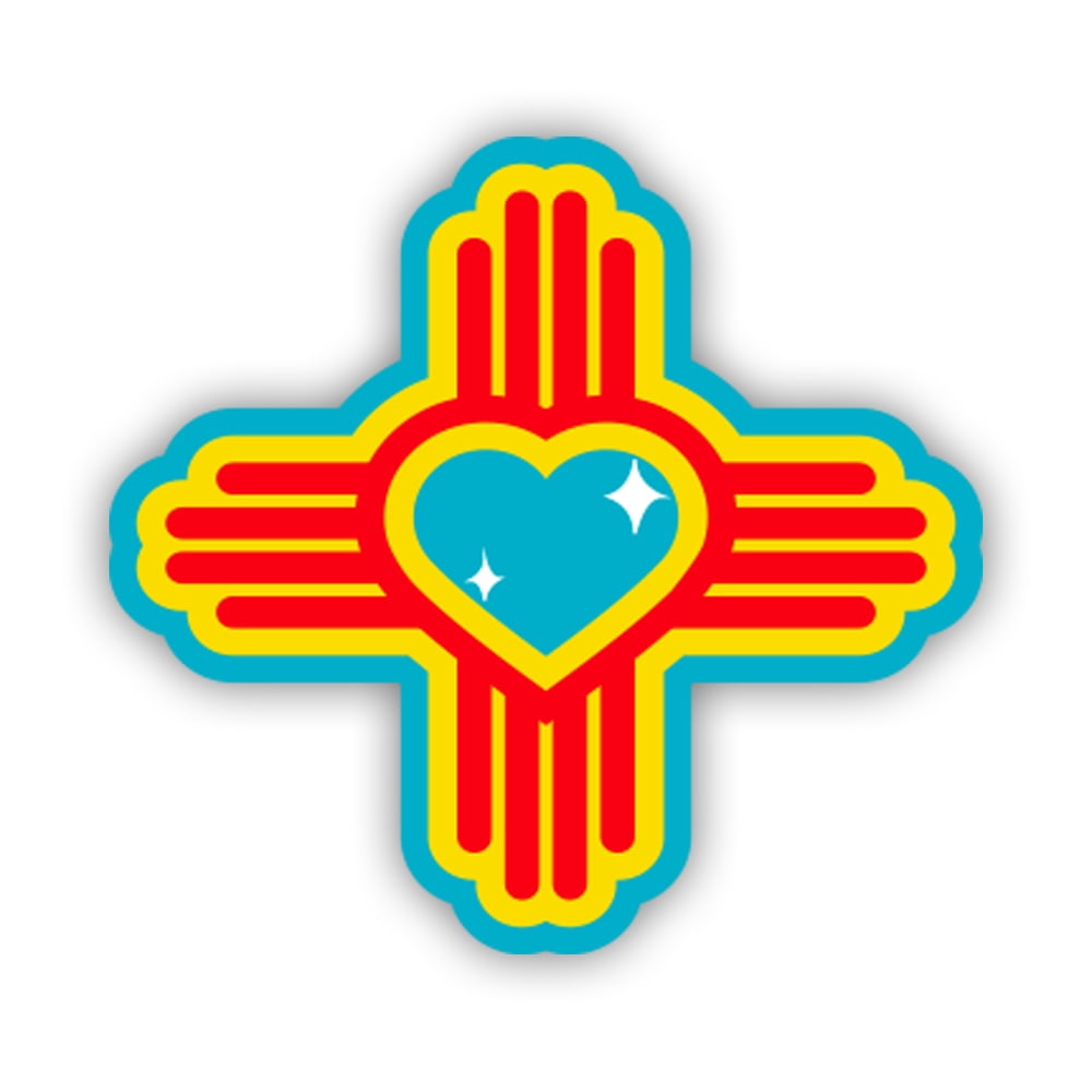 New Mexico Heart Zia Symbol Sticker Decal - Self Adhesive Vinyl ...