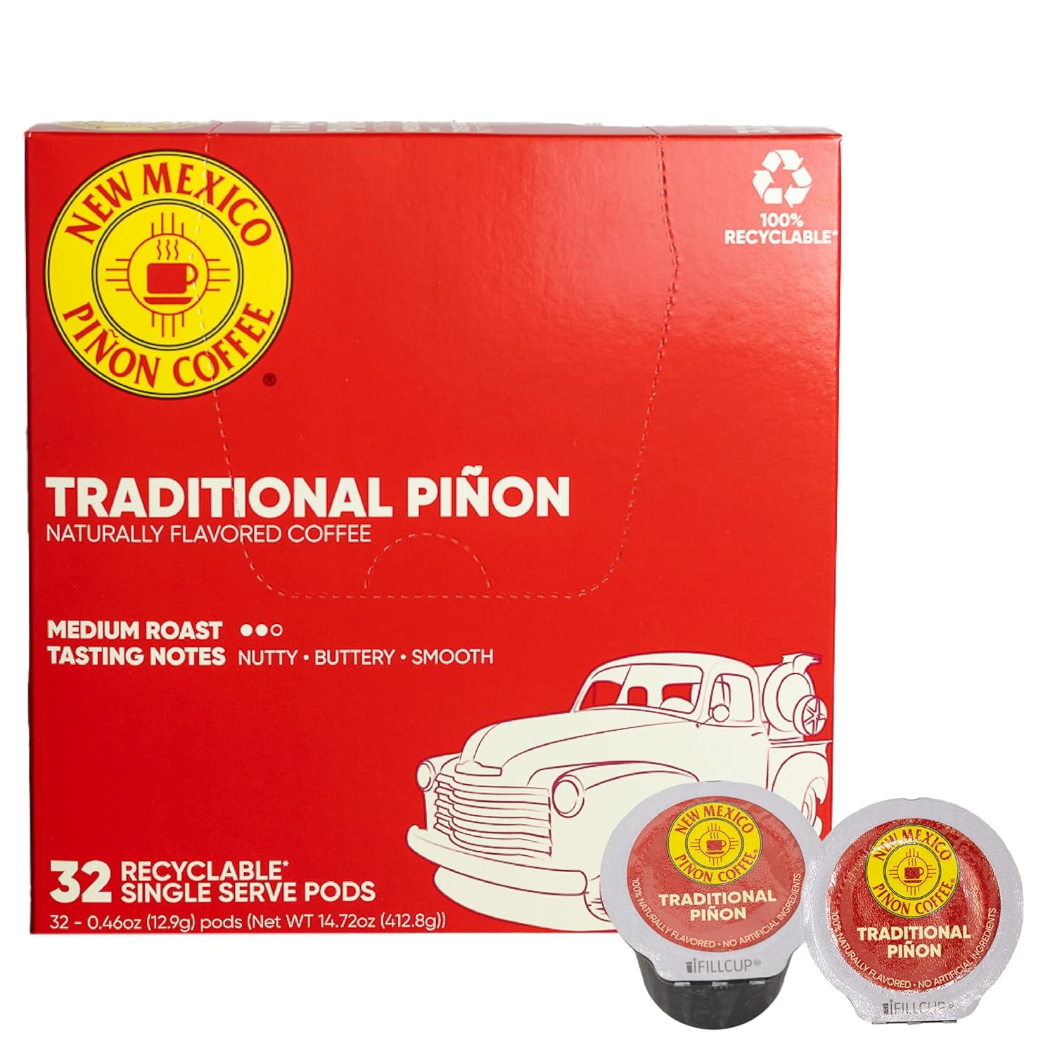 New Mexico Piñon Naturally Flavored Coffee K Cups Traditional Piñon Capsules - Nutty & Smooth ...