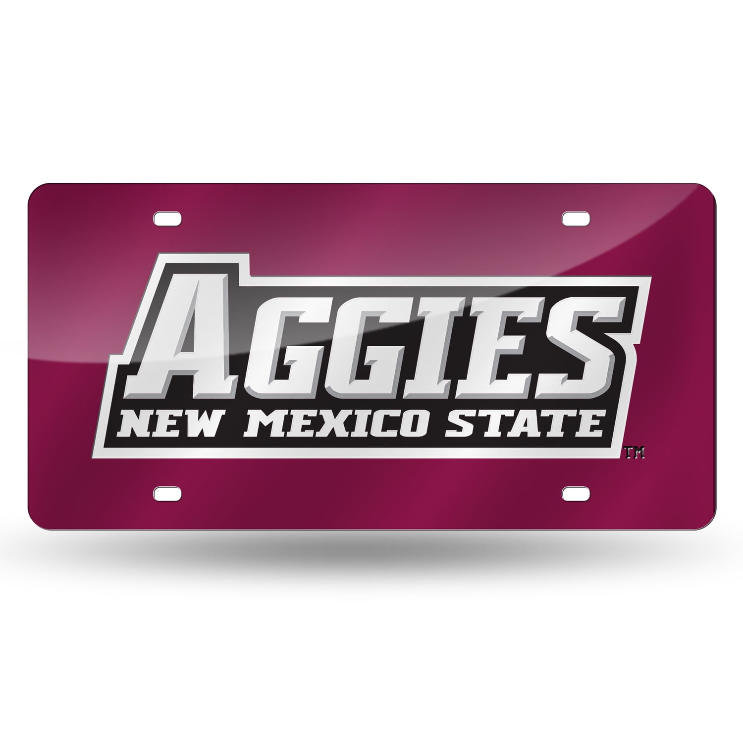 New Mexico State Aggies Maroon Mirrored Laser Cut License Plate Tag by ...