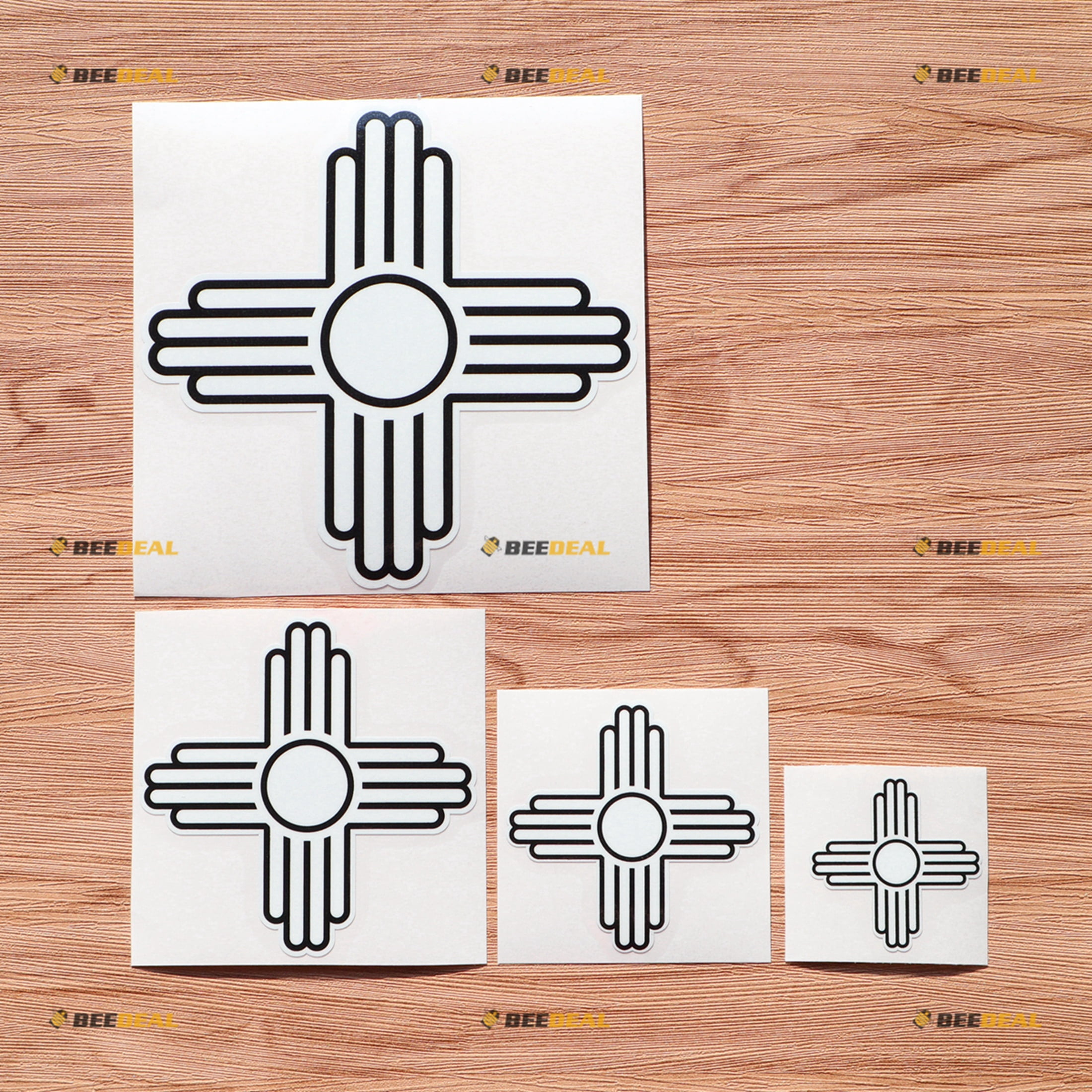 New Mexico State Flag NM Ancient Zia Sun Vinyl Decal Sticker Black ...