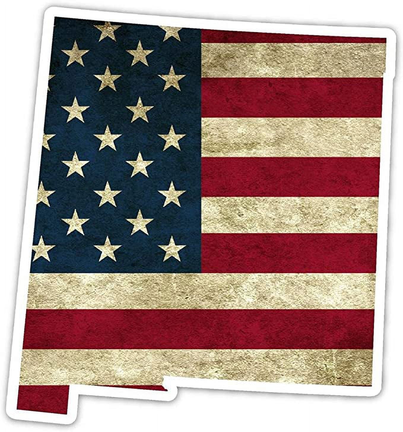 New Mexico State US Flag Shape Patriotic Flag Vinyl Bumper Sticker ...