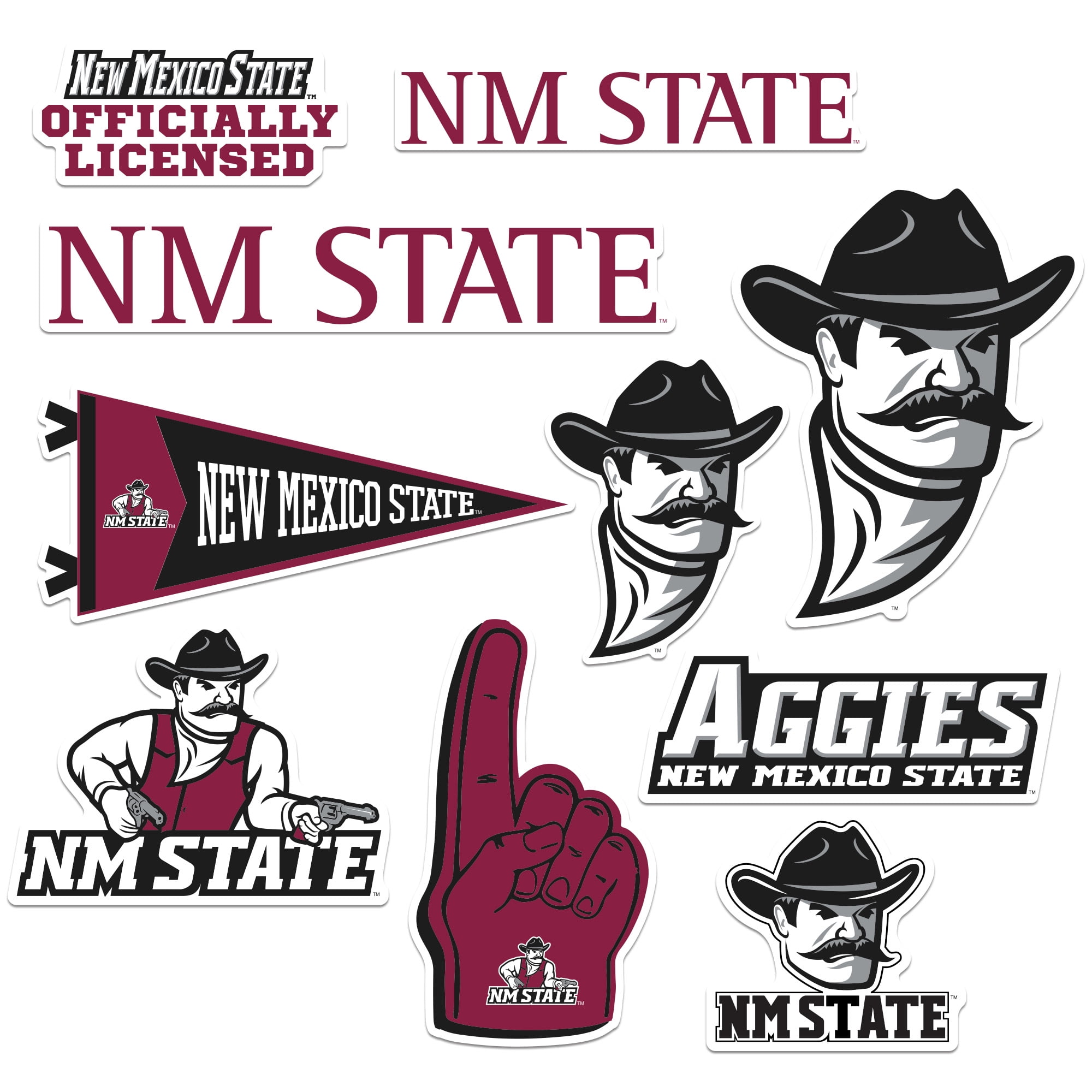 New Mexico State University 9ct Vinyl Large Deluxe Stickers Variety ...