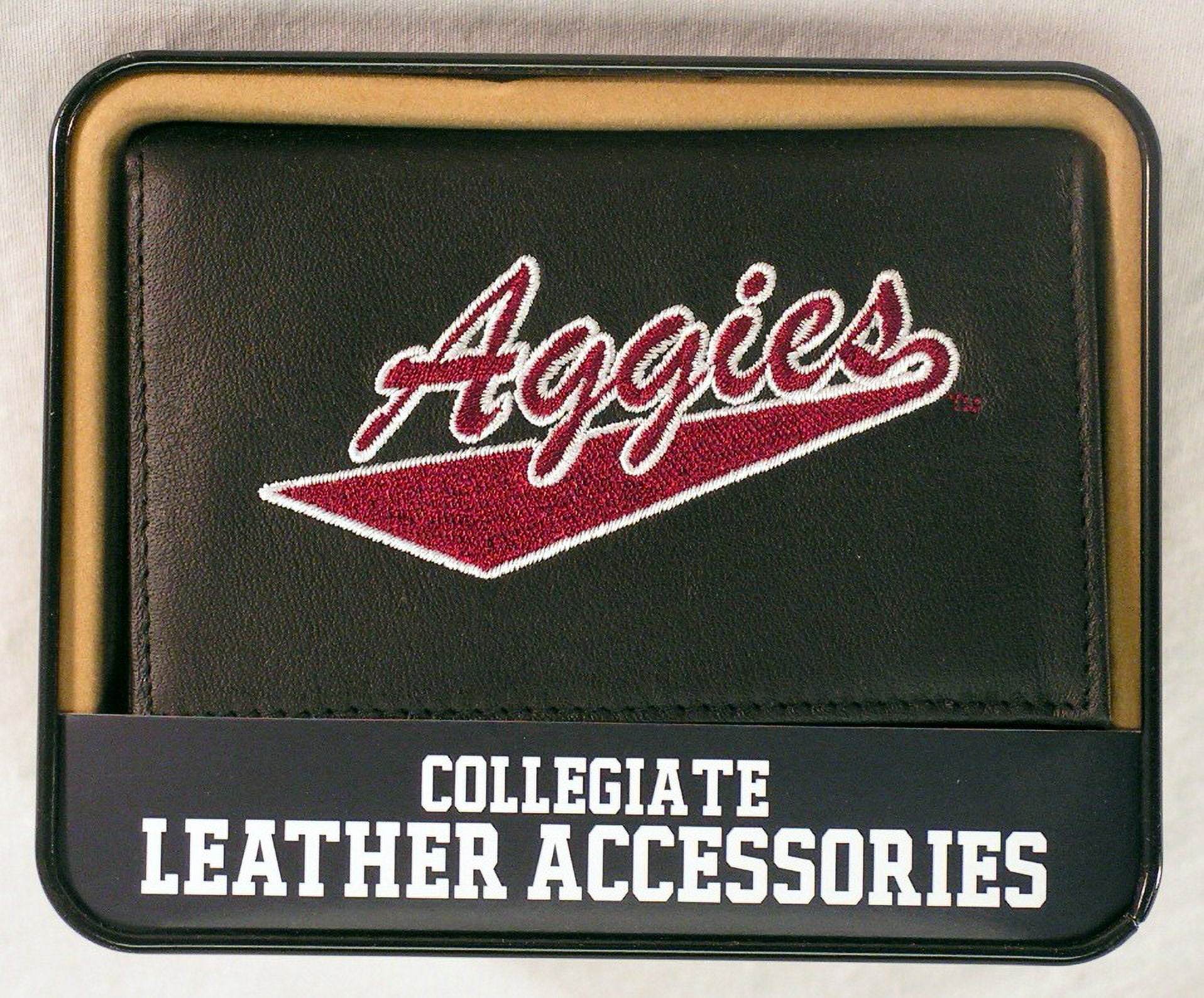 New Mexico State University Aggies Embroidered Black Leather Trifold ...