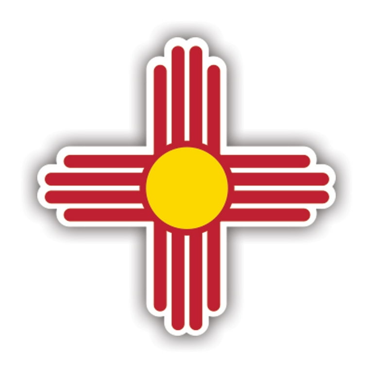 Zia Symbol Kaart Overzicht En De Vlag Van New Mexico De Rode En Gele