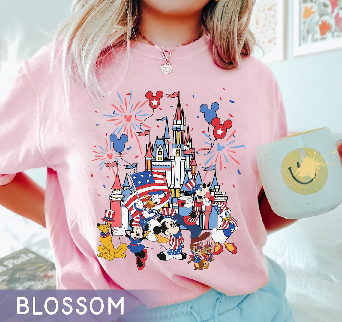 New Mickey and Friends Disney Castle Happy 4th of July Shirt, Disney ...